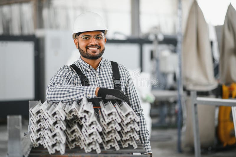 Operator of Machine. Industrial Worker Indoors in Factory Stock Image ...