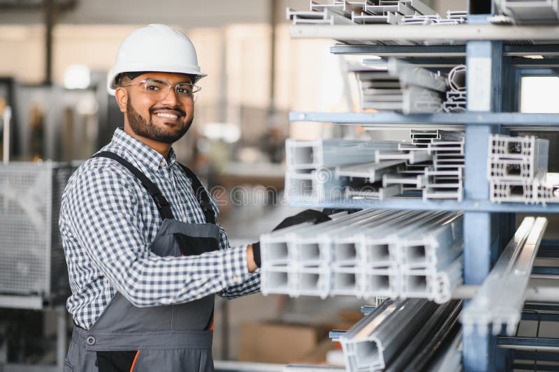Operator of Machine. Industrial Worker Indoors in Factory Stock Image ...