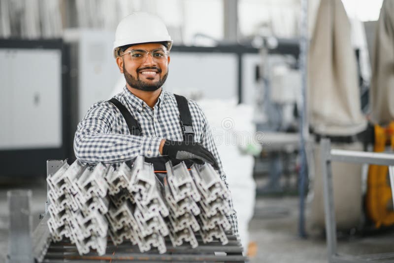 Operator of Machine. Industrial Worker Indoors in Factory Stock Image ...