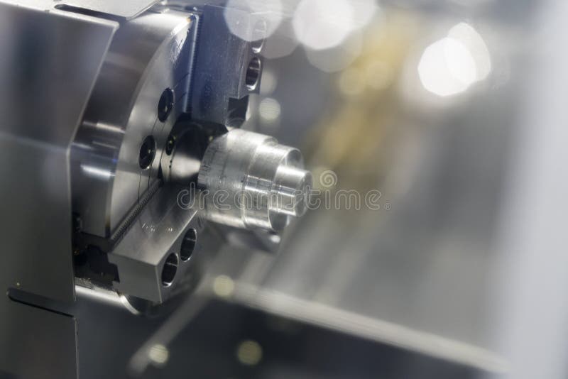 Operator Machining Automotive Part by Cnc Turning Machine Stock Photo ...