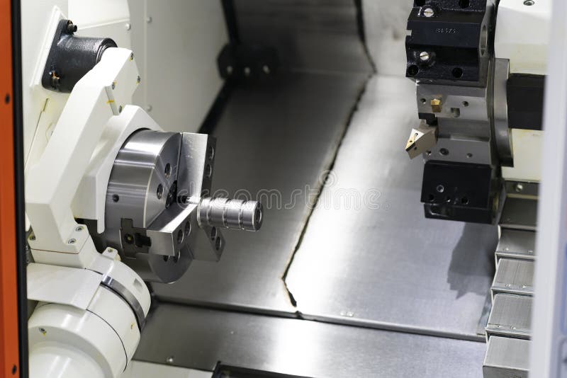Operator Machining Automotive Part by Cnc Turning Machine Stock Photo ...