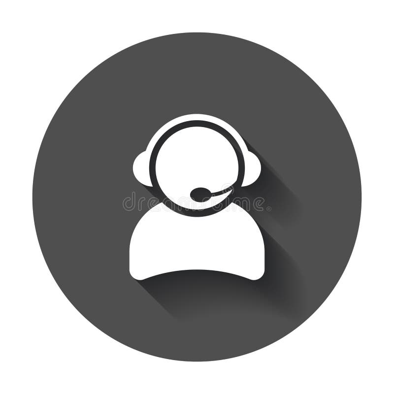 Operator with Microphone Vector Icon. Operator in Call Center Il Stock ...