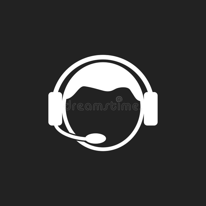 Operator with Microphone Vector Icon. Operator in Call Center ...