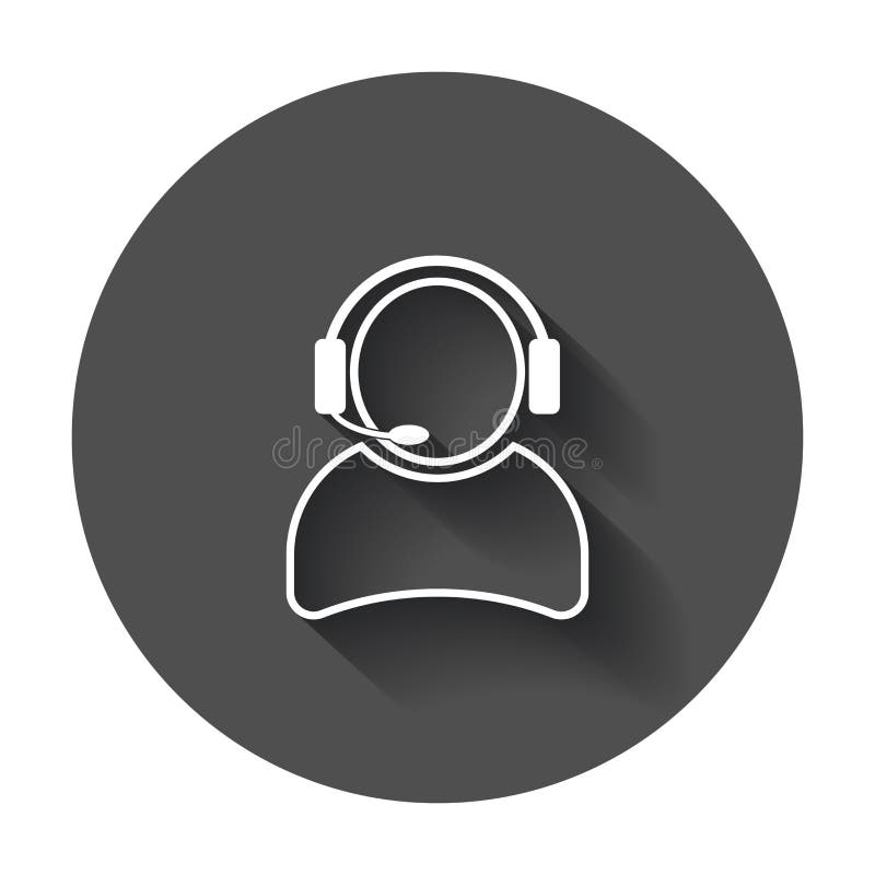 Operator with Microphone Vector Icon. Operator in Call Center Stock ...