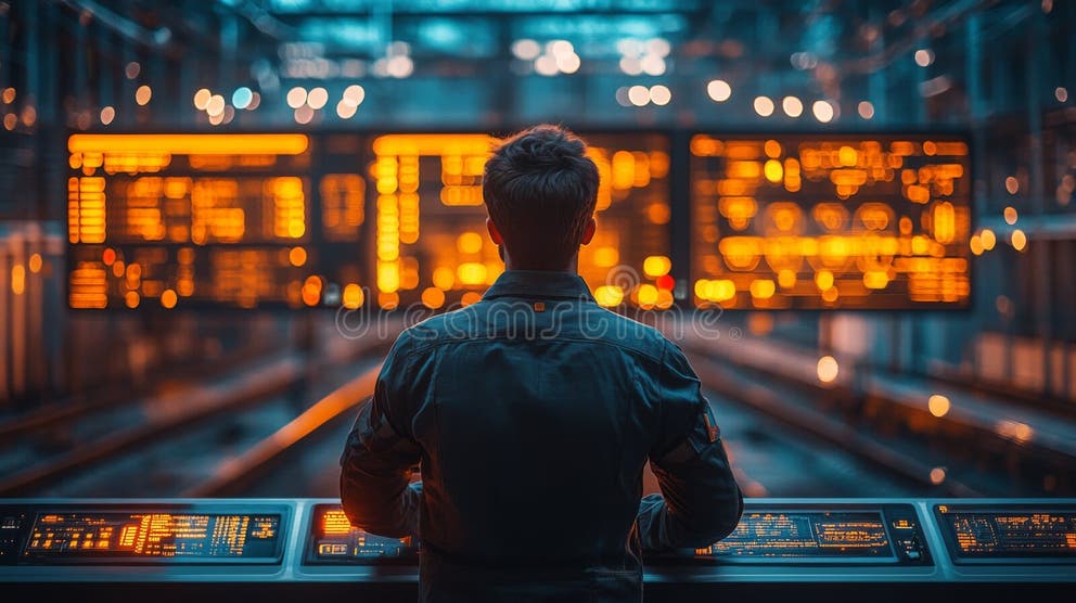 Operator Monitors Logistics Operations at Control Center Using Advanced ...