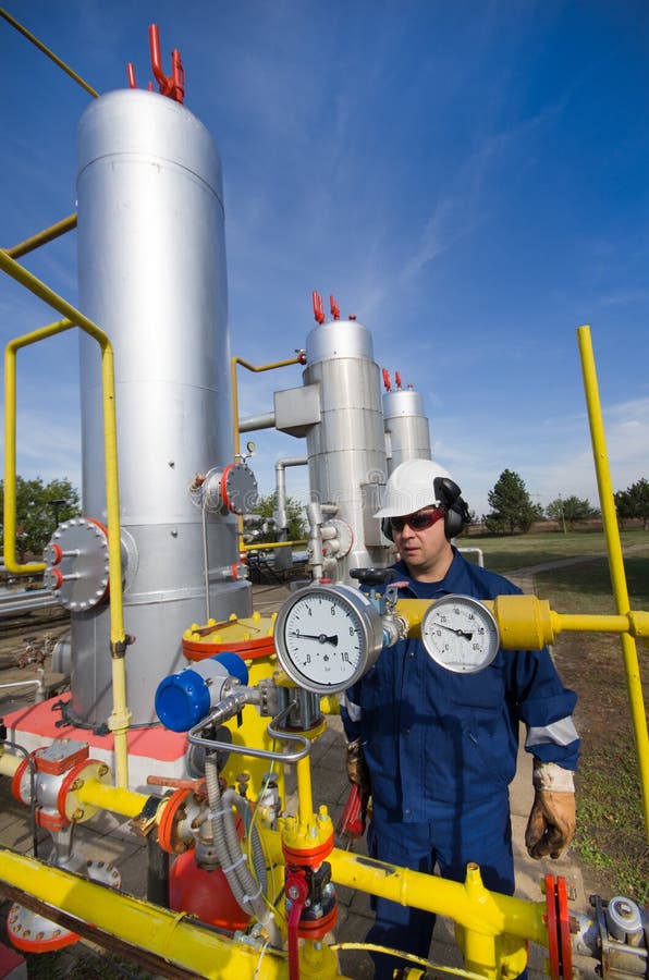 Refinery Workers and Oil Industry Stock Photo - Image of global, toxic ...
