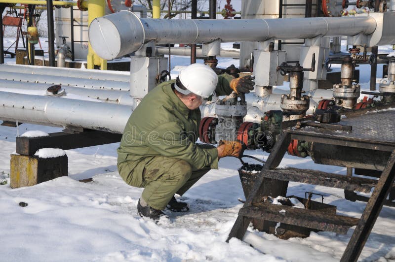 Engineer at Oil and Gas Depot Stock Photo - Image of pipelines ...