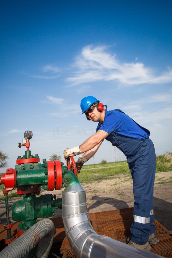 Operator in the Oil and Gas Field Stock Photo - Image of gasoline, site ...