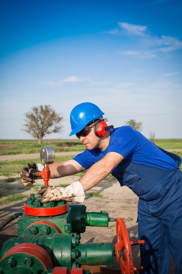 Operator in the Oil and Gas Field Stock Photo - Image of metal ...