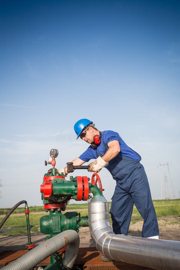 Operator in the Oil and Gas Field Stock Image - Image of pollution ...
