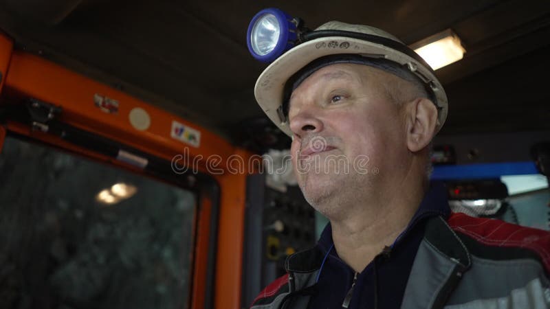 The Operator Operates the Underground Drilling Machine. the Action ...