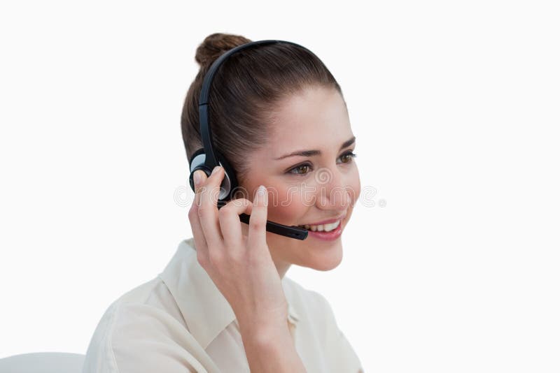 Operator Posing with a Headset Stock Photo - Image of office, face ...