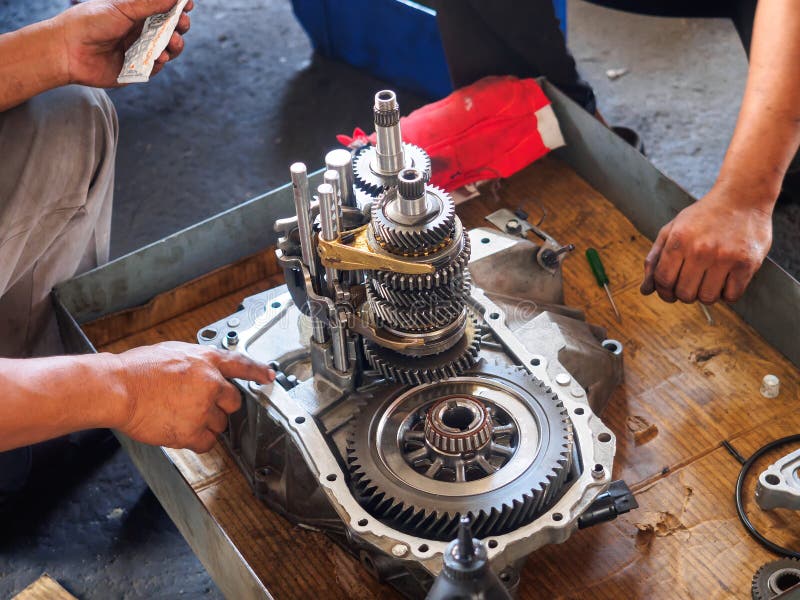 Operator repair gear box stock photo. Image of parts - 50748644