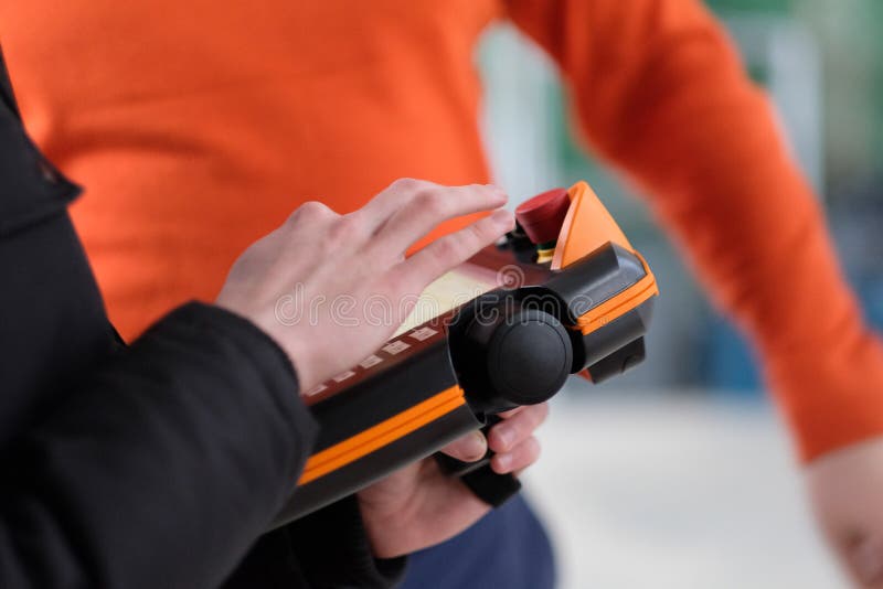 Hand Over an Electronic Control Panel Stock Photo - Image of ...