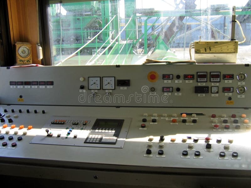 Operator S Room and Control Panel of an Asphalt Plant Stock Photo ...