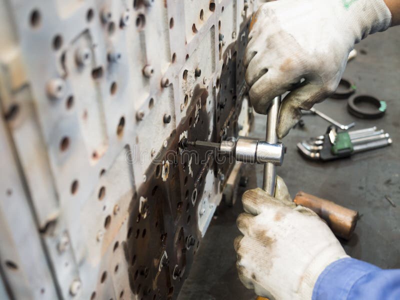 Operator on Mold To Assemble Mold and Die Part before Prod Stock Image ...