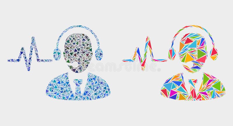 Vector Operator Sound Signal Mosaic Icon of Triangles Stock Vector ...