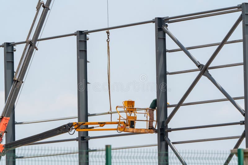 An Operator in Steel Construction Manufacturing Stock Image - Image of ...