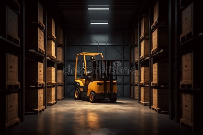 Storage Warehouse Vehicle Box Distribution Forklift Transportation ...