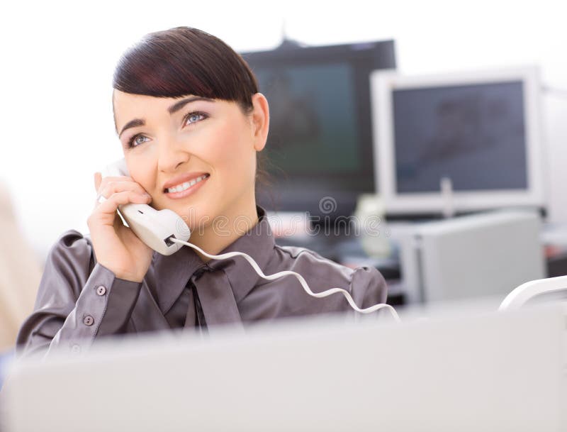 Office worker on the phone stock photo. Image of office - 4802104