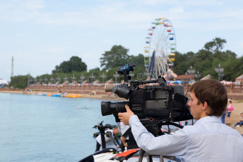 Television camera stock image. Image of media, action - 10060229