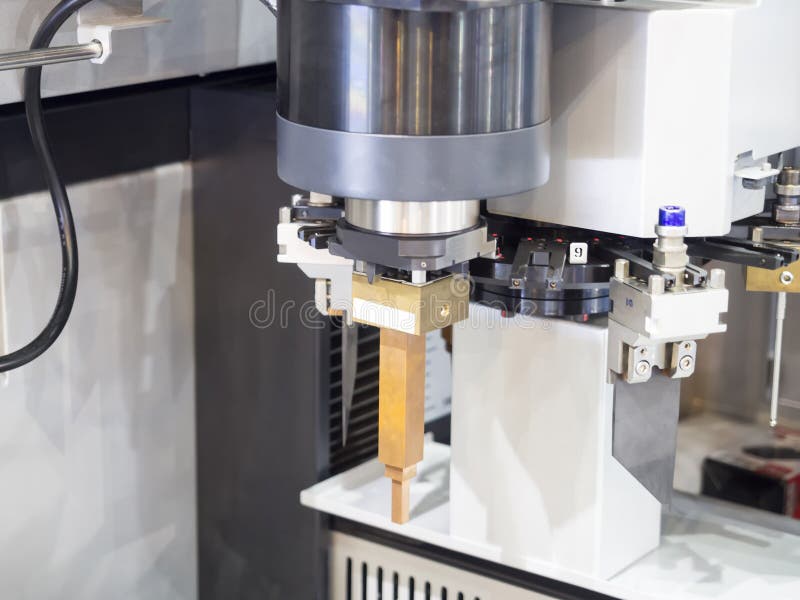 Operator Use EDM Electrod To Make Precision Mold and Die Stock Image ...