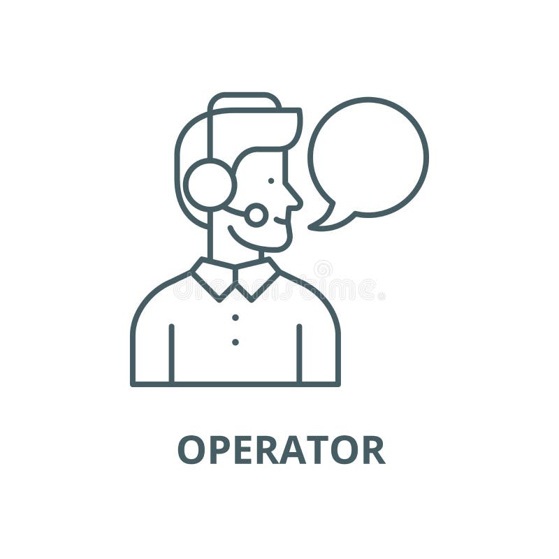 Operator Vector Line Icon, Linear Concept, Outline Sign, Symbol Stock ...