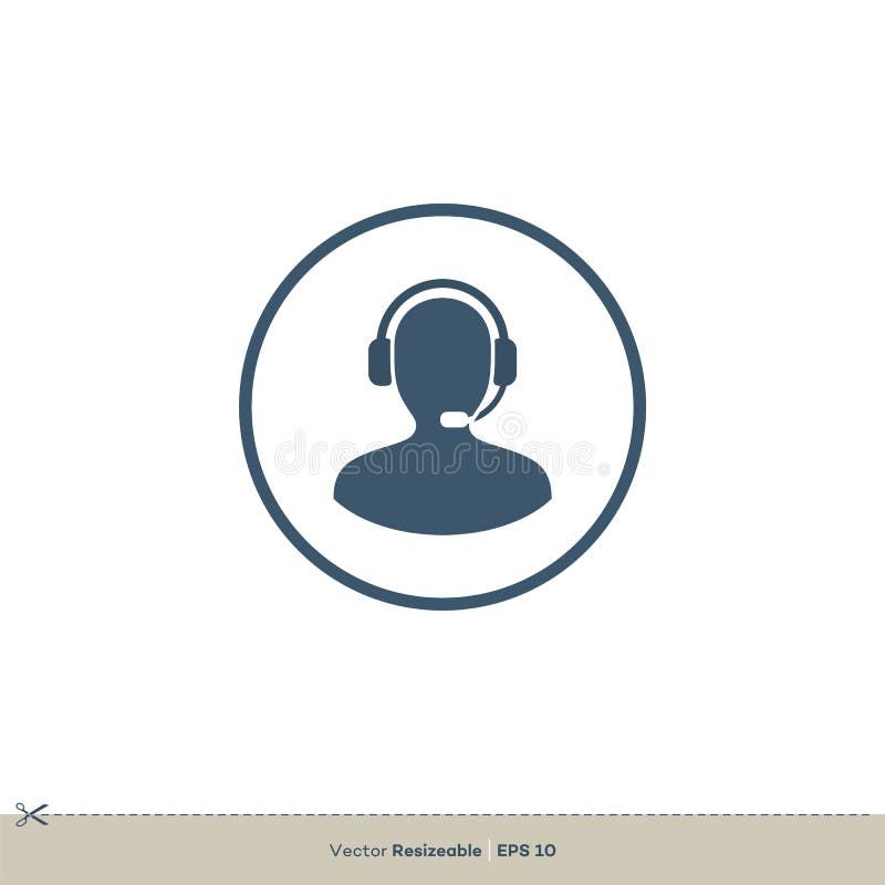 Operator Vector Logo, Headset Icon Template Illustration Design. Vector ...
