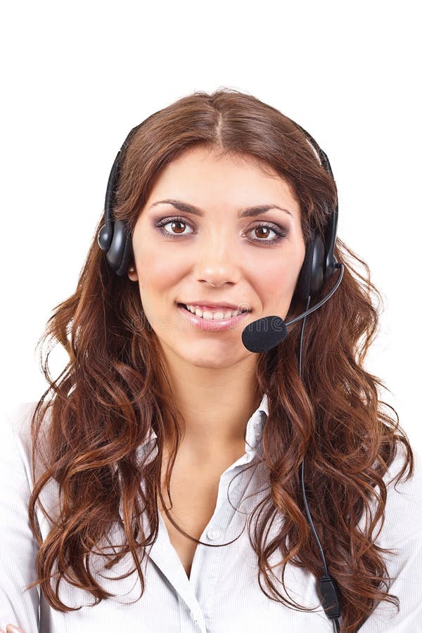 Operator woman stock image. Image of isolated, phone - 27490769