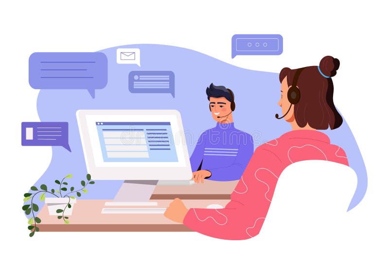 Operator at work stock vector. Illustration of agency - 257092996