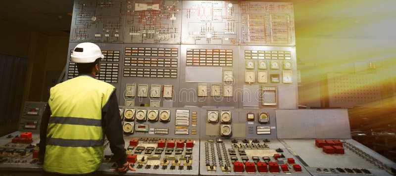 Operator Room Old Power Plant Stock Image - Image of technical, desk ...