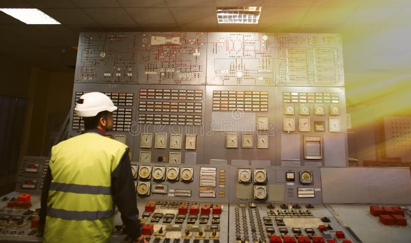 Operator Room Old Power Plant Stock Image - Image of technical, desk ...