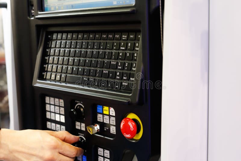 Operator Working with Touch Screen Control Panel Stock Photo - Image of ...
