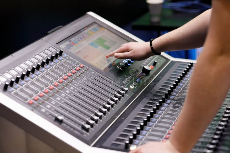 Compact Digital Broadcast Audio Console Stock Photo - Image of ...