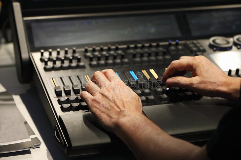 Compact Stage Lighting Control Console Stock Photo - Image of board ...