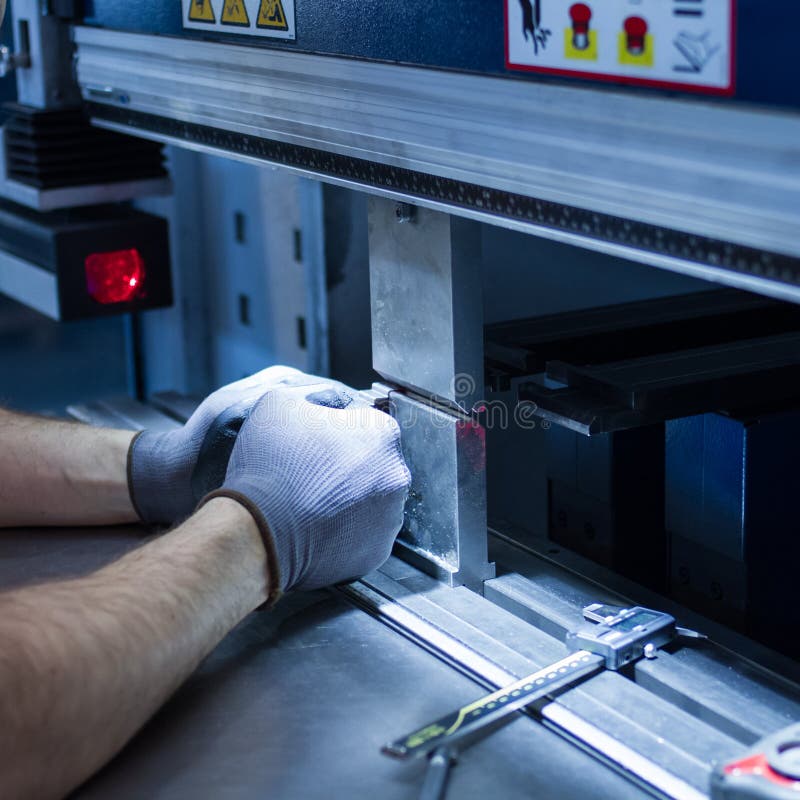 Operator Working Cut and Bending Metal Sheet Stock Image - Image of ...