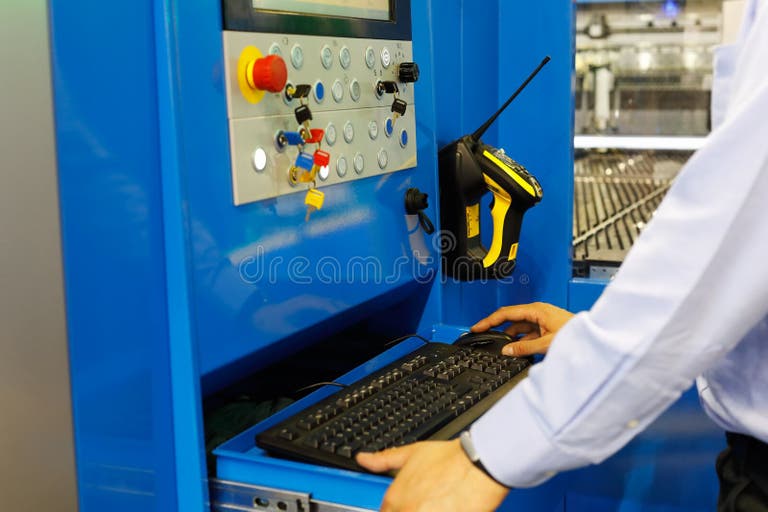 Operator Working with Laser Cutting Machine Stock Image - Image of ...