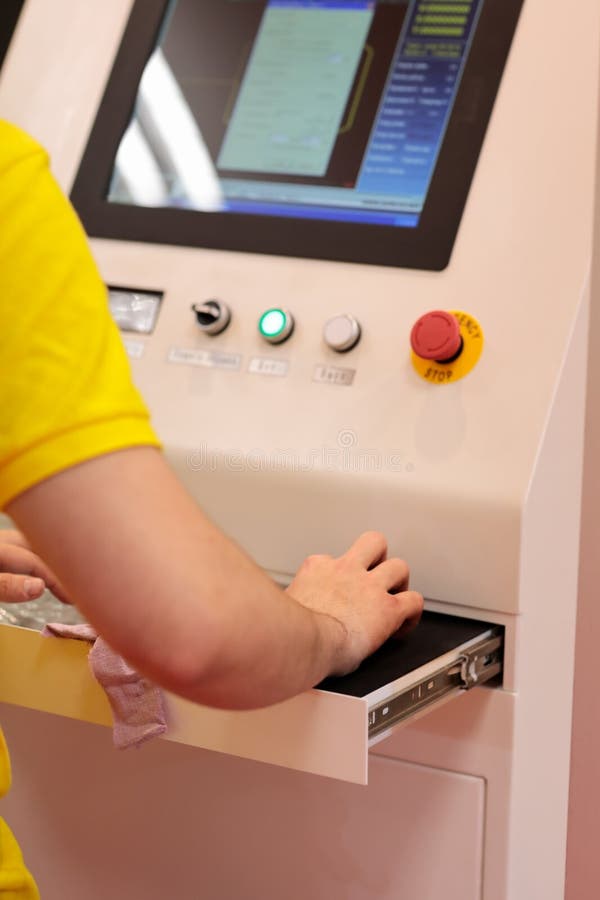 Operator Working with Modern Industrial Equipment Stock Image - Image ...