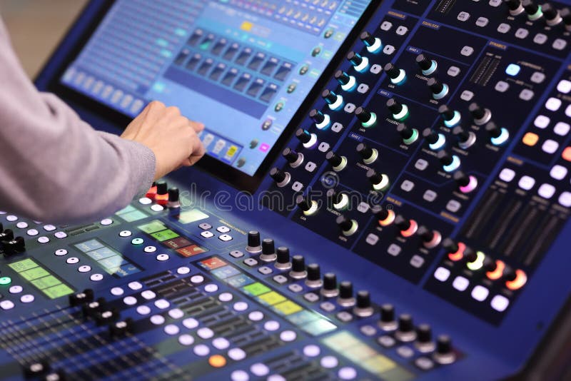 Operator Working with Stage Lighting Console Stock Photo - Image of ...