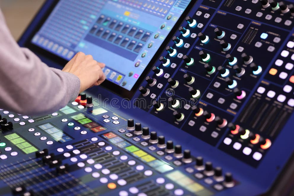 Operator Working with Stage Lighting Console Stock Photo - Image of ...