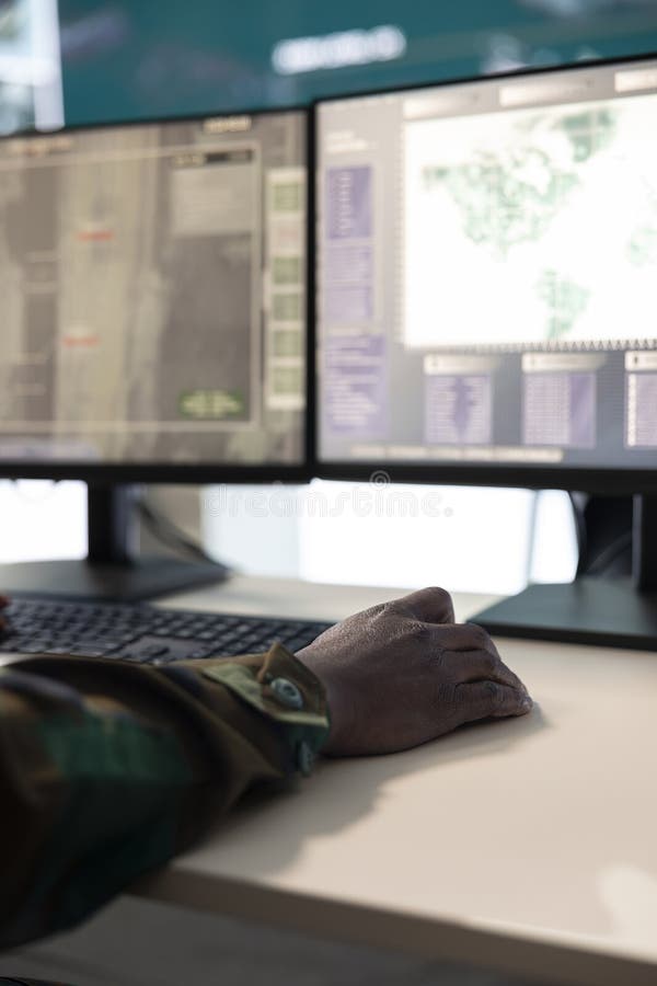 It Operator Working on Reconnaissance Activity Mission To Gather ...