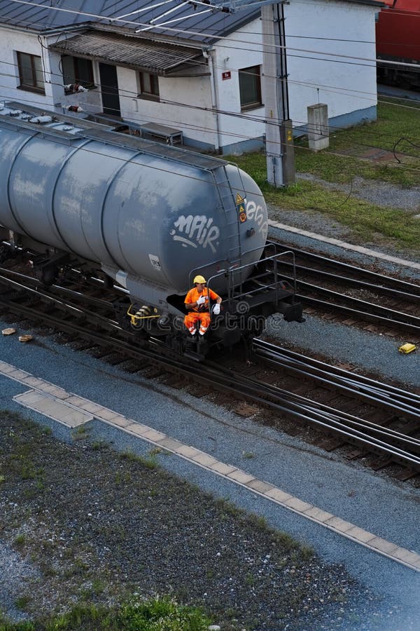 Operator working on train editorial stock photo. Image of urban - 257893983