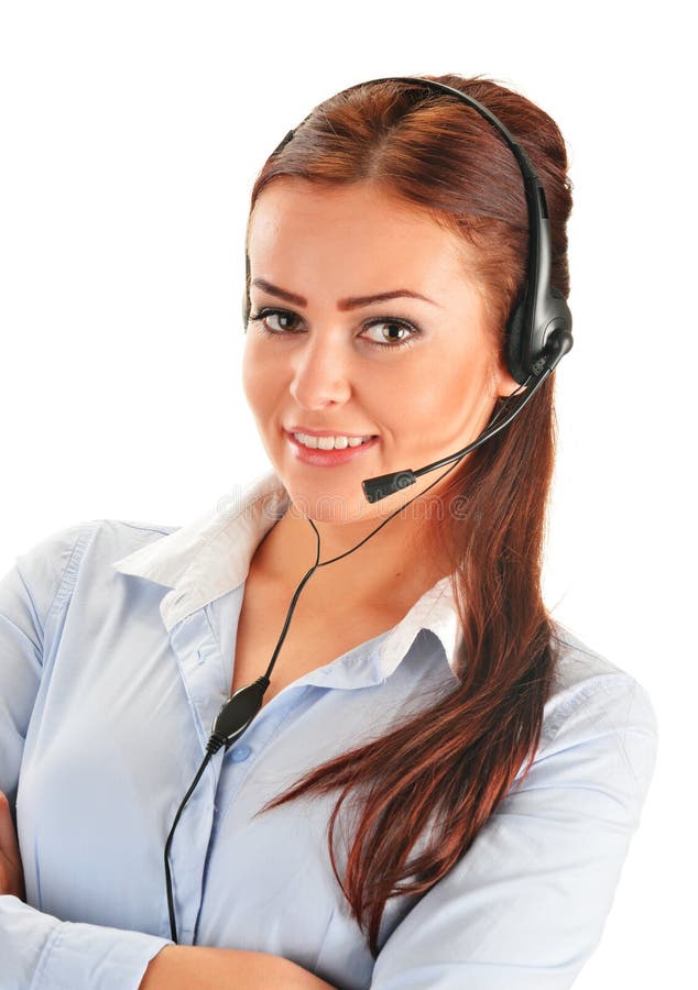 Operatore Di Call Center Isolato Su Bianco. Servizio Clienti Immagine ...
