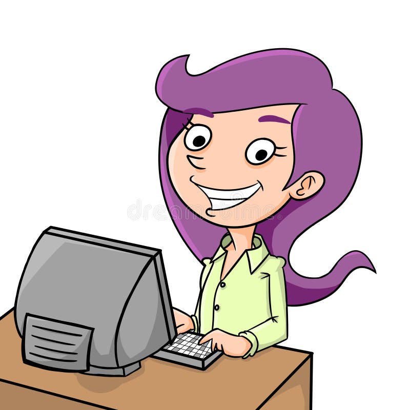 Operatore di computer illustrazione di stock. Illustrazione di ...