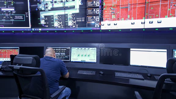 Operators Working in a Data Center System Control Room Offices ...