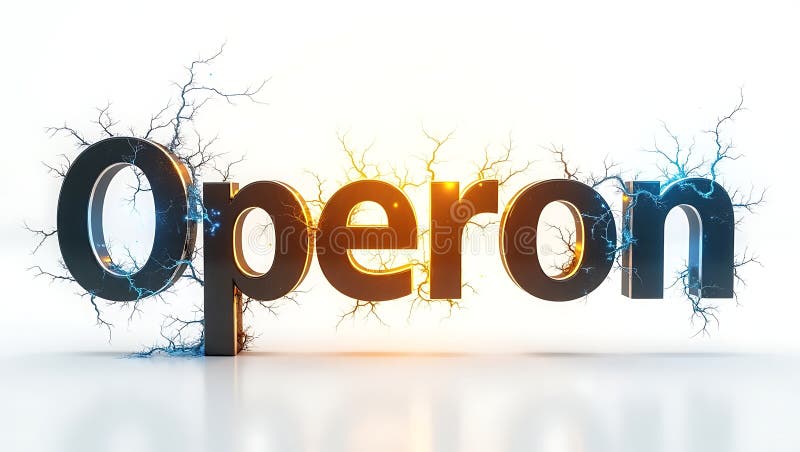 Operon Text with Dynamic Electric Effects in a Bright Environment Stock ...