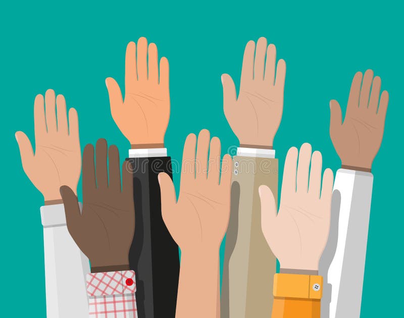 Opgeheven Op Handen De Mensen Stemmen Over Handen Vector Illustratie ...