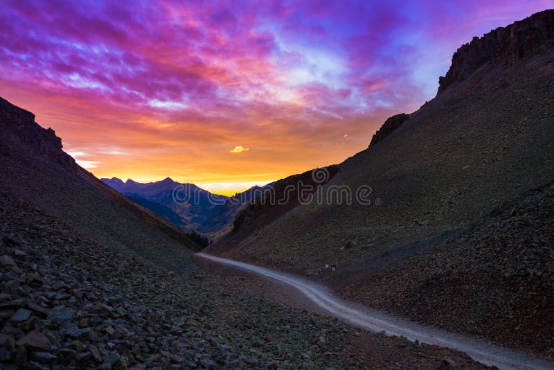 Ophir Pass after Sunset stock photo. Image of cloudscape - 62812034