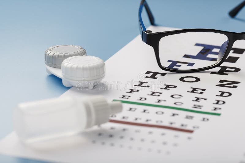 Ophthalmic Accessories Glasses and Lenses with Vision Test Table for ...