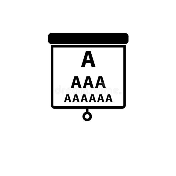 Ophthalmic Table for Visual Examination Solid Flat Vector Icon Isolated ...